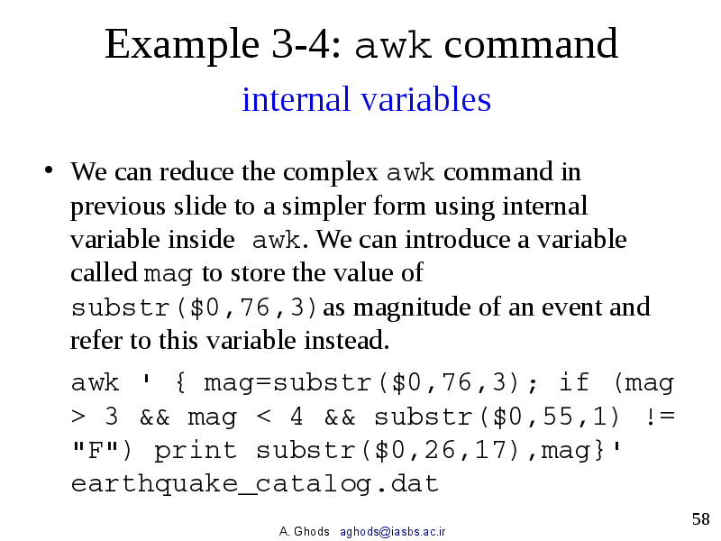 Example 3 4 Awk Command Internal Variables Example 3 4 Awk Command Internal Variables